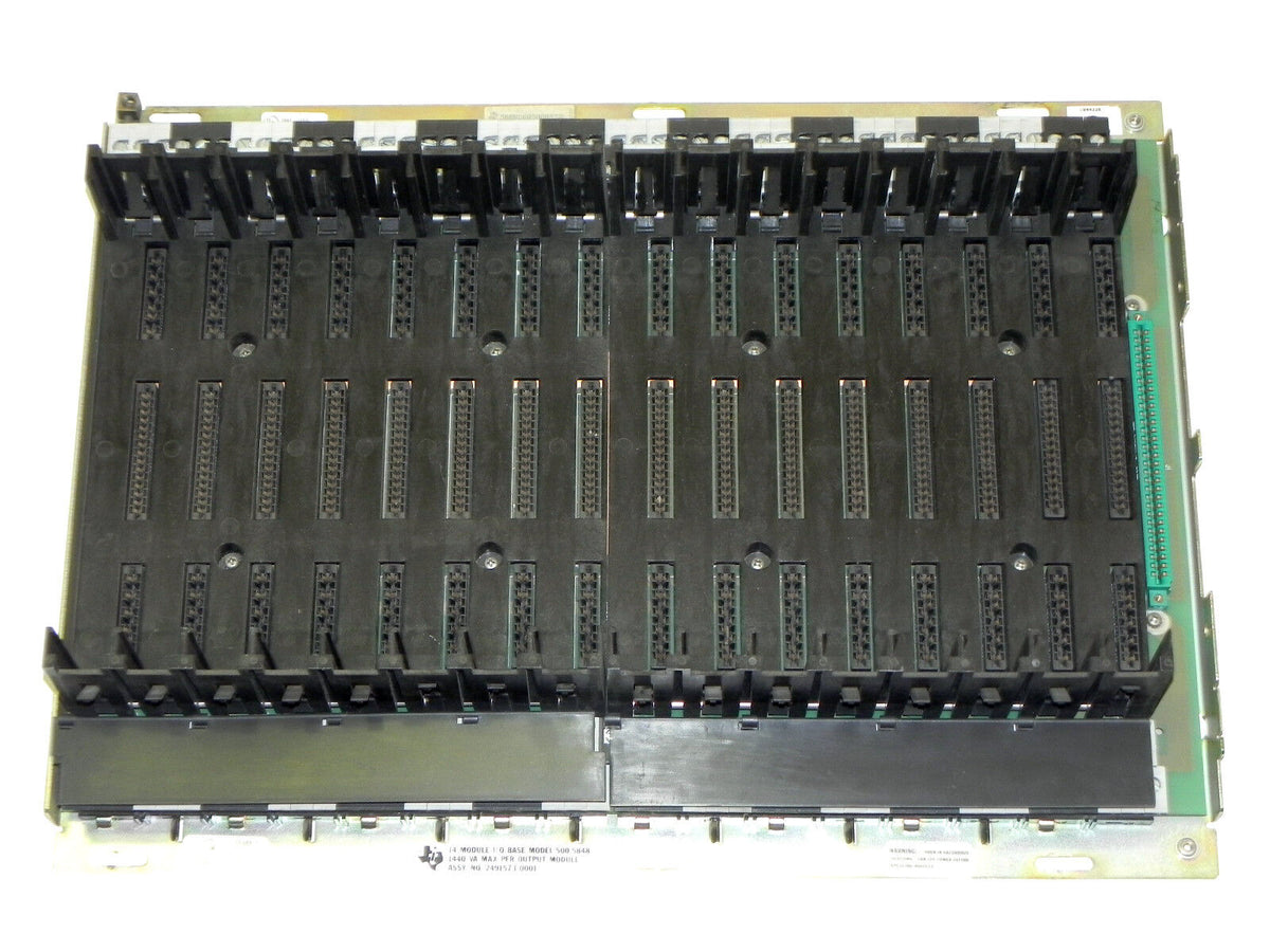 TEXAS INSTRUMENTS 500-5848 RACK I/O 14 MODULE BASE ASSY. NO. 2491573-0 ...