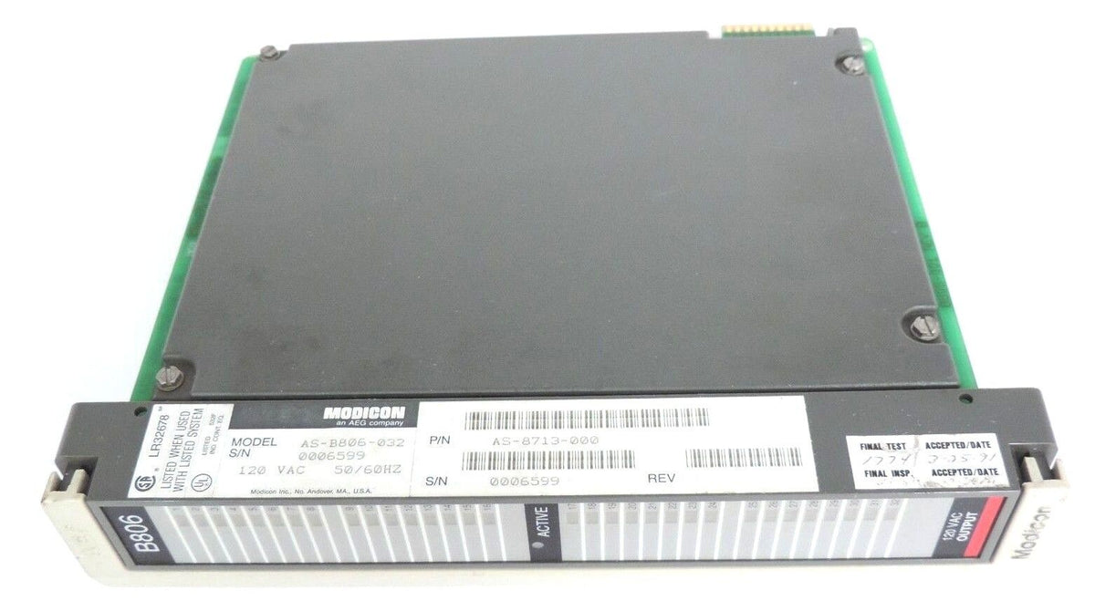 AEG MODICON AS-B806-032 OUTPUT MODULE P/N: AS-8713-000 OUTPUT MODULE 1 — PremiumPLC