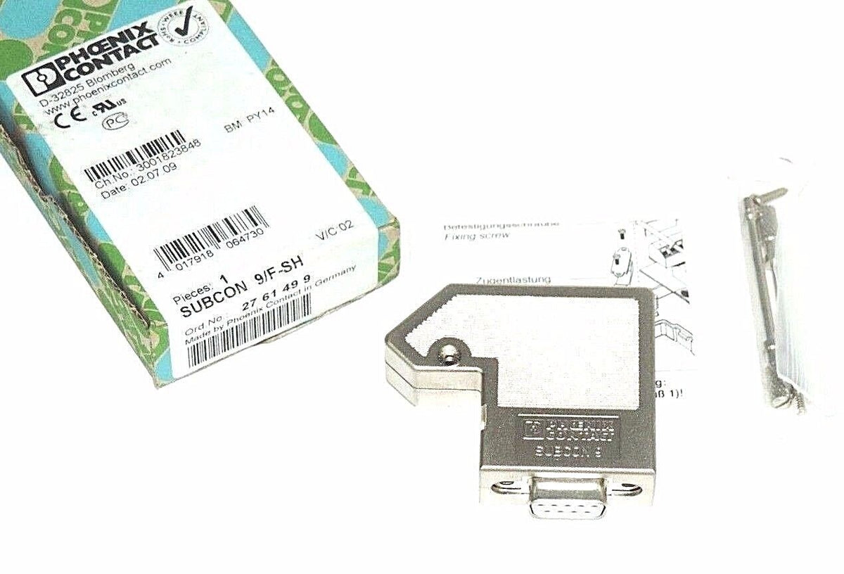 NIB PHOENIX CONTACT SUBCON 9/F-SH FEMALE 9-PIN CONNECTOR KIT — PremiumPLC