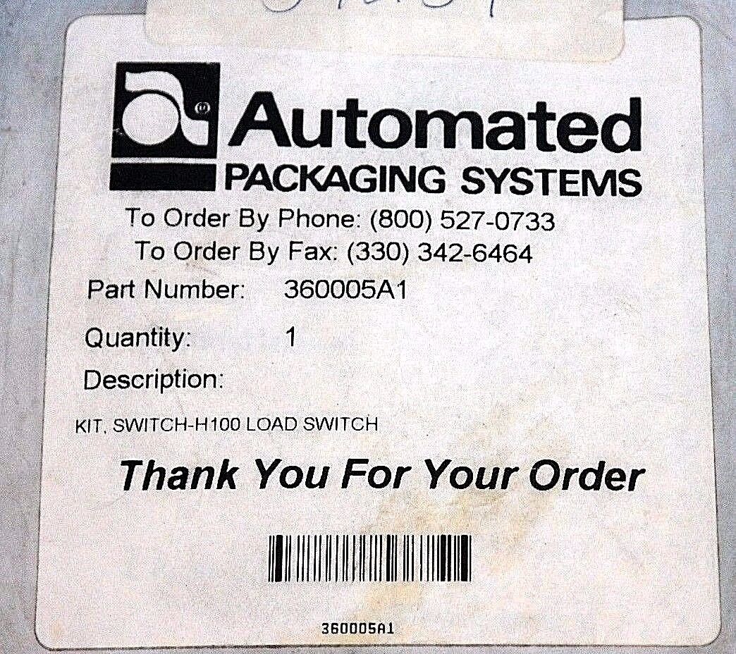 NIB AUTOMATED PACKAGING SYSTEMS 360005A1 KIT, SWITCH-H100 LOAD SWITCH ...