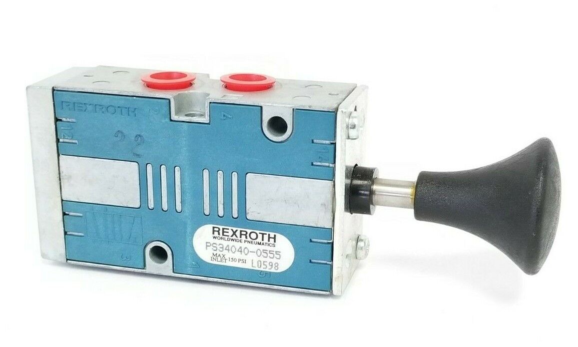 NEW REXROTH BOSCH PS34040-0555 VALVE MANUAL PALM BUTTON 1/4NPT 5 PORTS ...