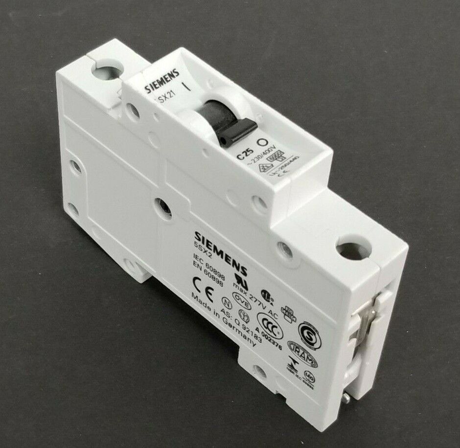 NEW SIEMENS 5SX21-C25 CIRCUIT BREAKER 25A 230/400V 250/440V 1P 6KA 5SX ...