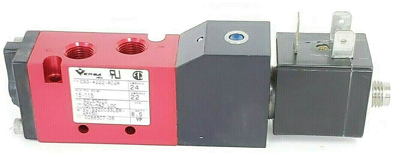 NEW VERSA VALVES CSG-4222-A024 PNEUMATIC VALVE W/ 15-17034-10 COIL ...