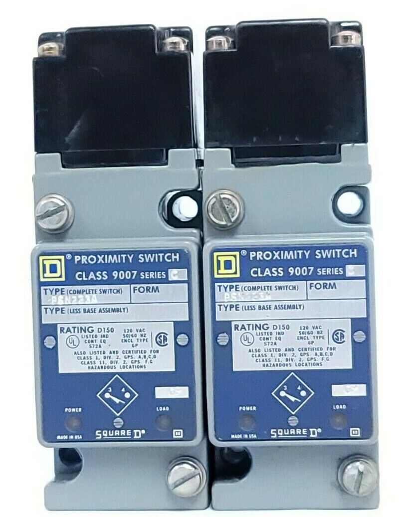 LOT OF 2 SQUARE D 9007-PSN223A PROXIMITY SWITCHES 120VAC 50/60HZ SER ...