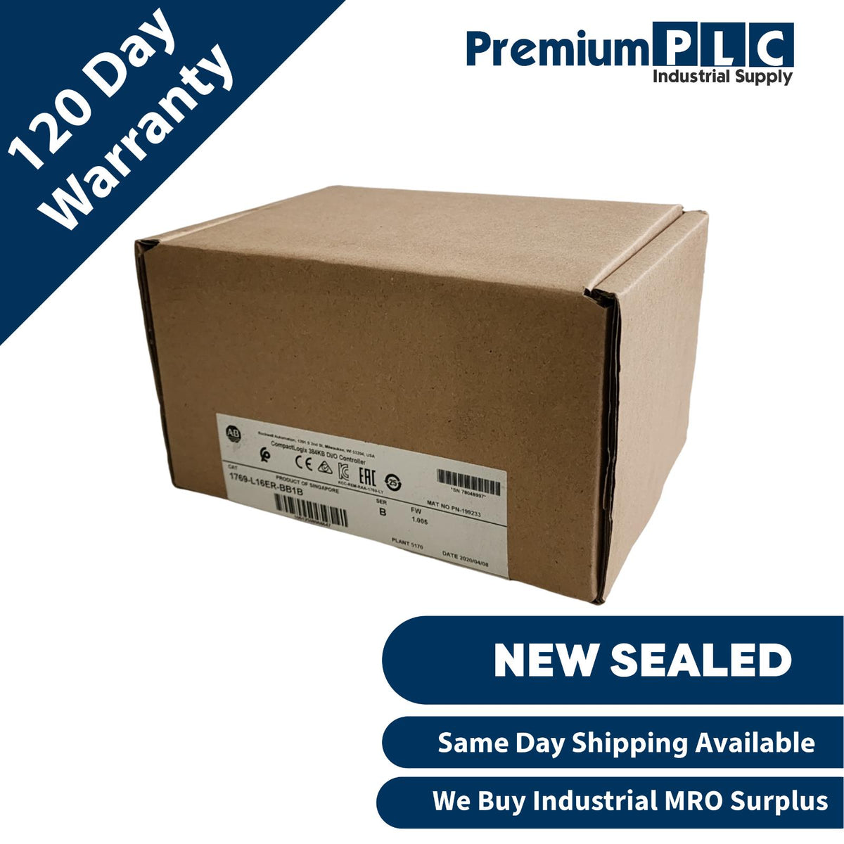 NEW F/S ALLEN BRADLEY 1769-L16ER-BB1B /B CompactLogix 384KB DI/O CONTR ...
