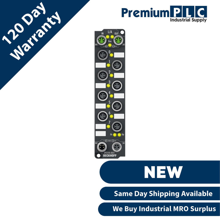 NEW BECKHOFF EP2338-0001 EtherCAT BOX 8-CHANNEL DIGITAL I/O MODULE 24V — PremiumPLC