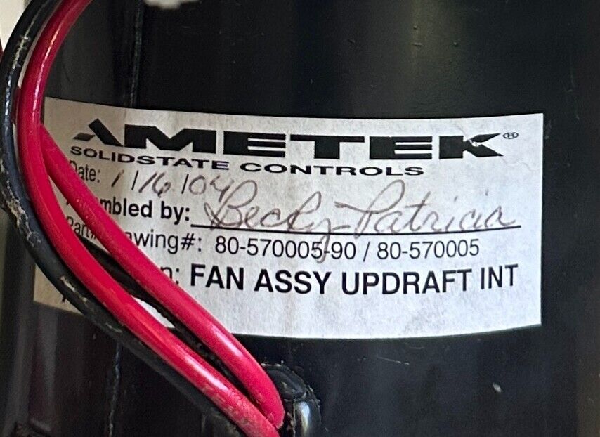 NEW AMETEK 80-570005-90 / 8057000590 FAN ASSEMBLY UPDRAFT INT ALARM 12 ...