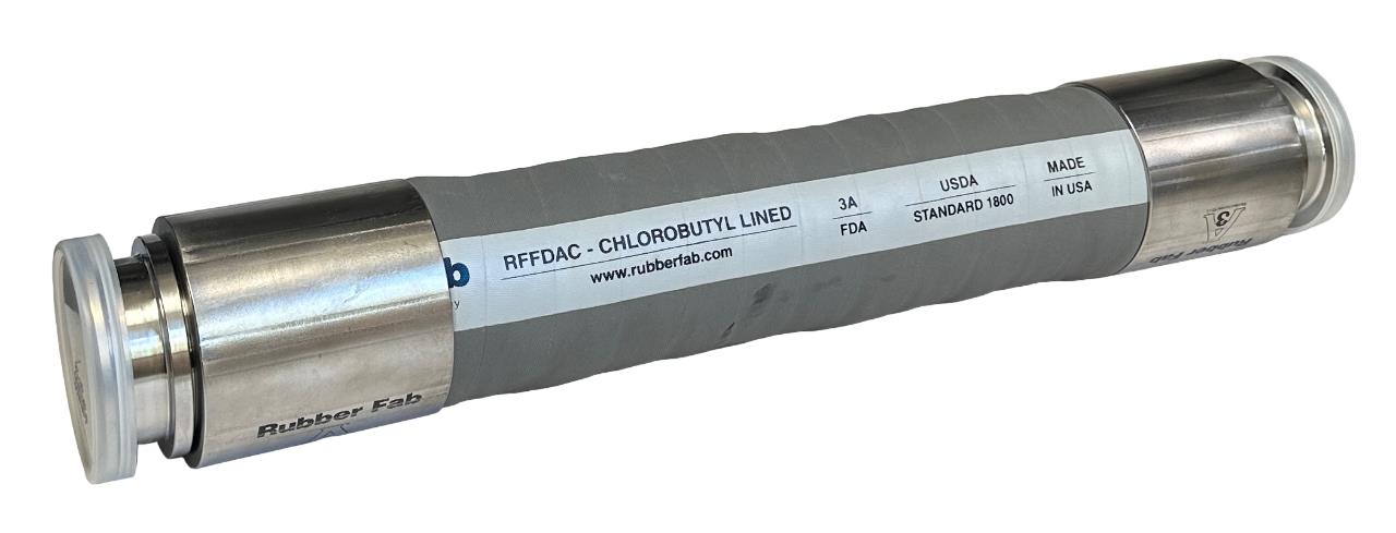 RUBBER FAB 3A 62-02 RFFDAC CHLOROBUTYL LINED SANITARY HOSE STANDARD 18 ...