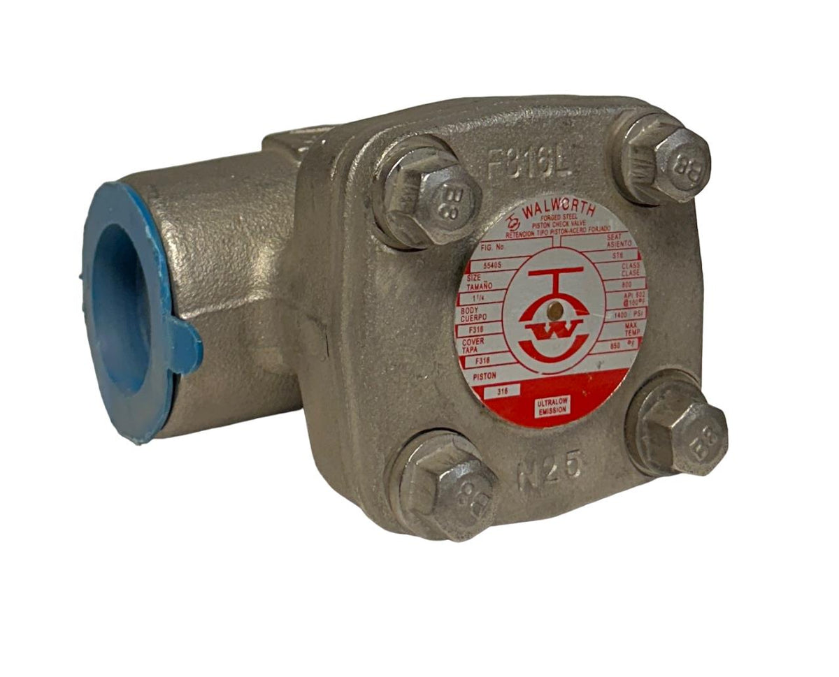 WALWORTH 5540-S / 5540S FORGED STEEL PISTON CHECK VALVE 1-1/4'' 316SS ...