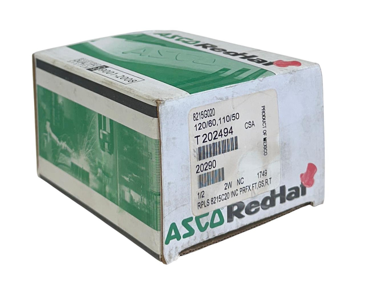 ASCO 8215G020 RedHat SOLENOID VALVE 110/120V 50/60Hz COIL 1/2'' 10.1W ...