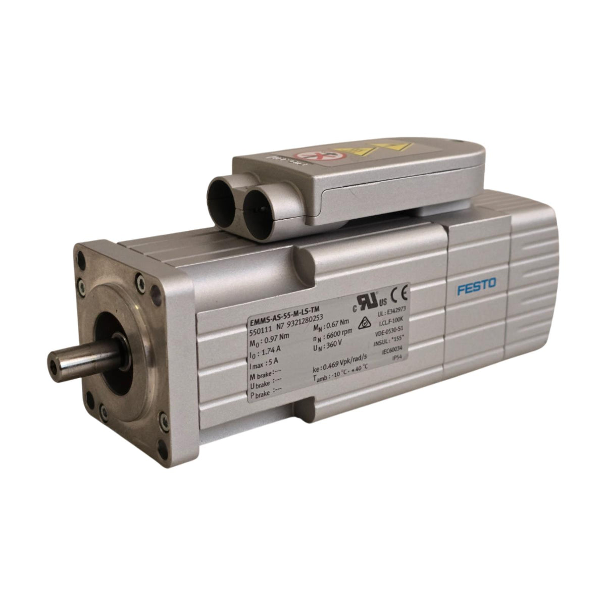 FESTO 550111 EMMS-AS DC SERVO MOTOR EMMS-AS-55-M-LS-TM 360VDC NUPI ...