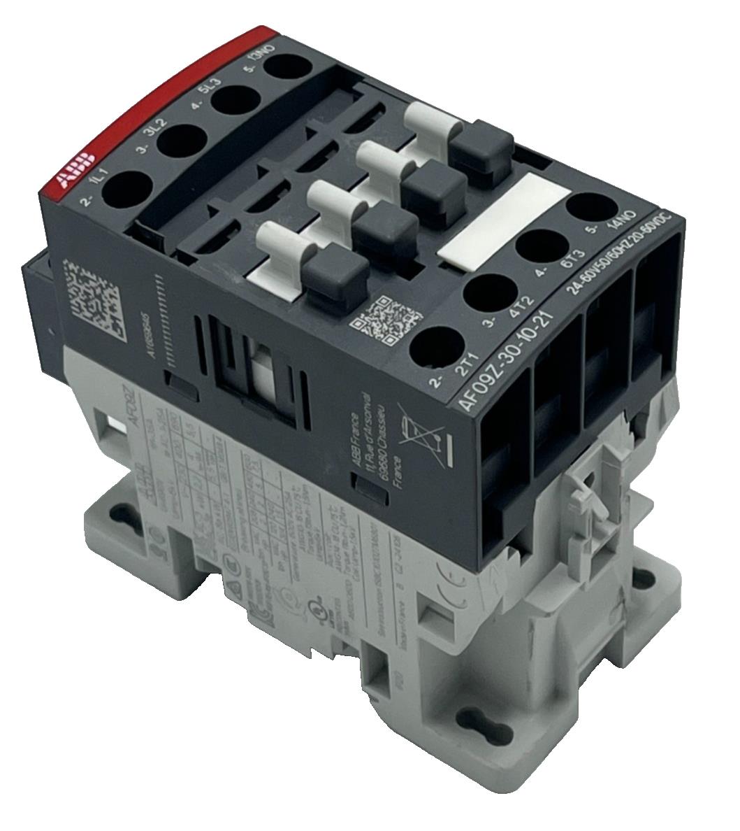 ABB AF09Z-30-10-21 Contactor 3Pole 9A 24-60VAC/DC Coil 1NO Aux NSNP ...
