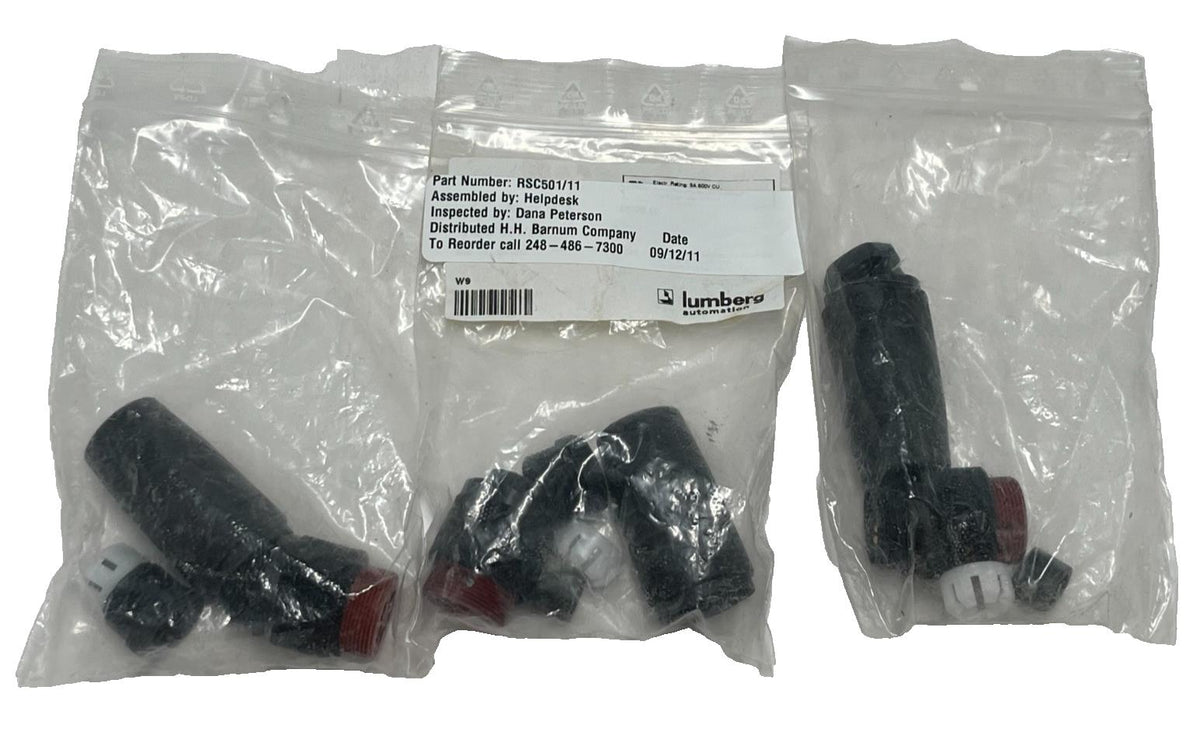 LOT OF 3 LUMBERG RSC 501/11 7/8" 5-Pin Male Field Attachable Power Con ...