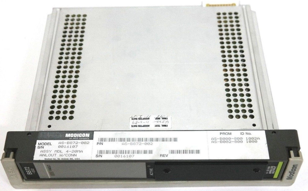MODICON AEG AS-B872-002 OUTPUT MODULE ANALOG 4-20MA 4PT, ASB872002 — PremiumPLC