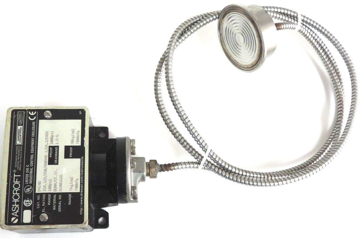 ASHCROFT B424B SNAP ACTION PRESSURE SWITCH , W/ TYPE 320, DIAPHRAGM 31 ...