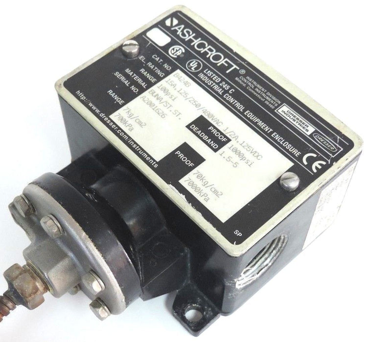 ASHCROFT B424B SNAP ACTION PRESSURE SWITCH , W/ TYPE 320, DIAPHRAGM 31 ...