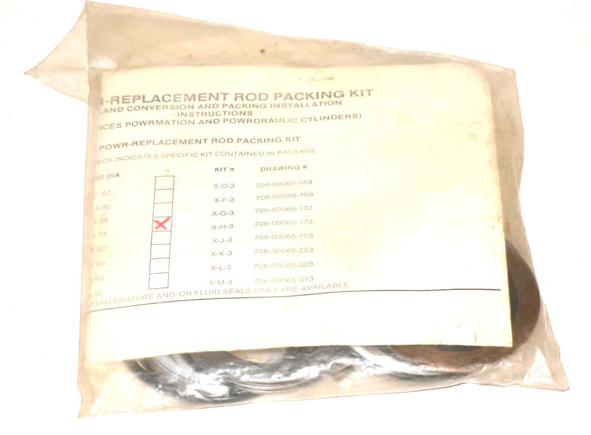 NEW HANNA KIT NO. X-H-3 706-00065-173 POWR-REPLACEMENT ROD PACKING KIT ...