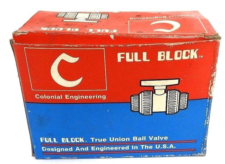 NIB COLONIAL ENGINEERING V08102N FULL BLOCK TRUE UNION BALL VALVE — PremiumPLC