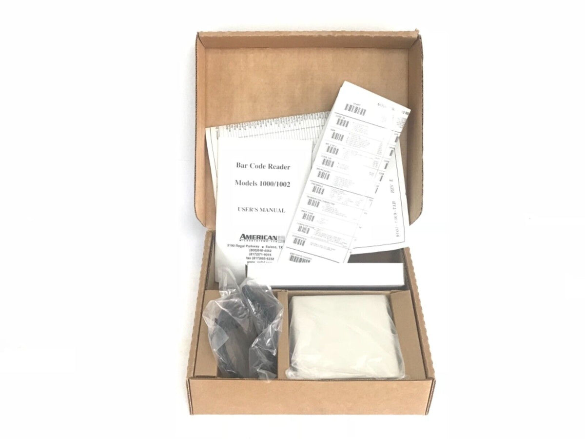 NIB AMERICAN MICROSYSTEMS 1000/1002 MICROSCANNER CARD READER W/ WAND R ...