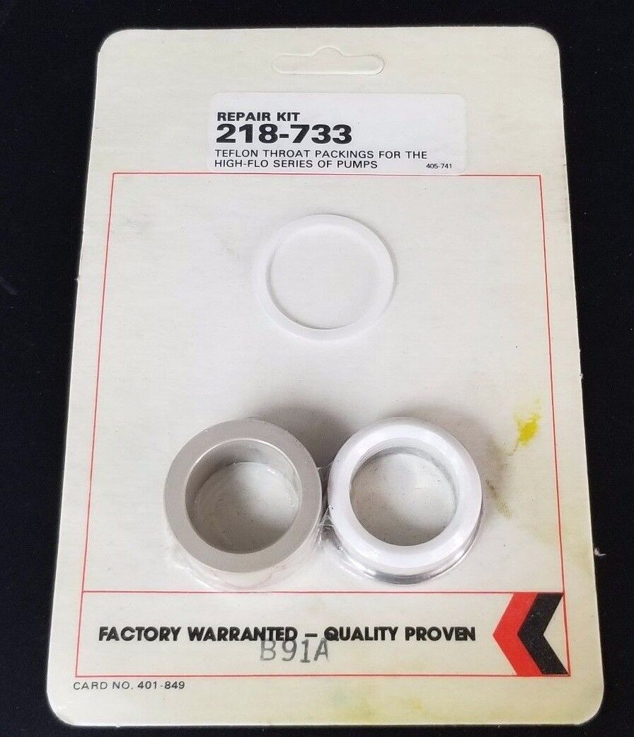 NEW GRACO 218-733 REPAIR KIT TEFLON THROAT PACKINGS FOR HIGH FLO SERIE ...