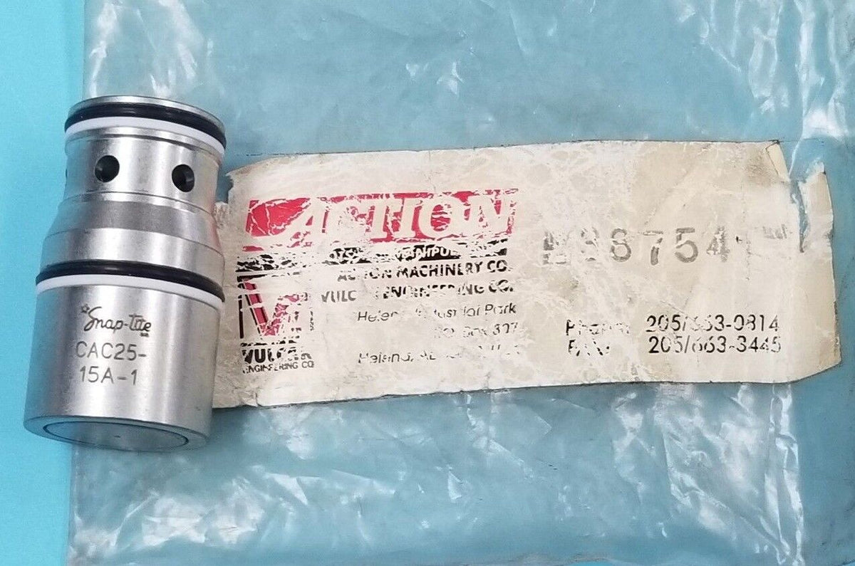 NEW SNAP-TITE CAC25-15A-1 POPPET CARTRIDGE PILOT CHECK VALVE 25GPM 15P ...