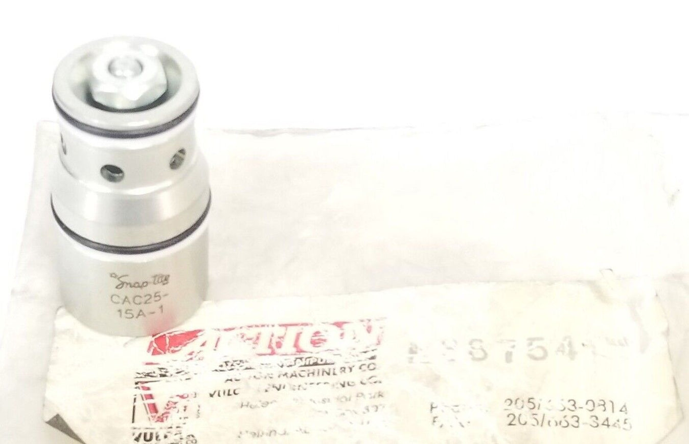 NEW SNAP-TITE CAC25-15A-1 POPPET CARTRIDGE PILOT CHECK VALVE 25GPM 15P ...