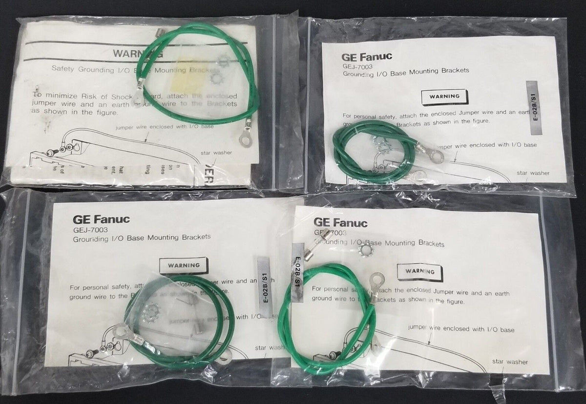 LOT OF 4 NEW GE FANUC GEJ-7003 GROUNDING WIRES FOR I/O BASE MOUNTING B ...