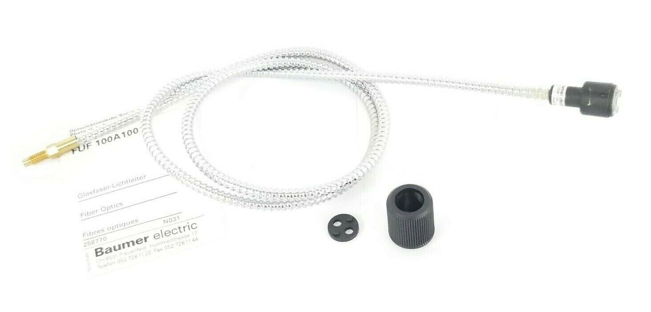 NEW BAUMER ELECTRIC FUF 100A1001 PHOTOELECTRIC SENSORS - GLASS FIBER O ...