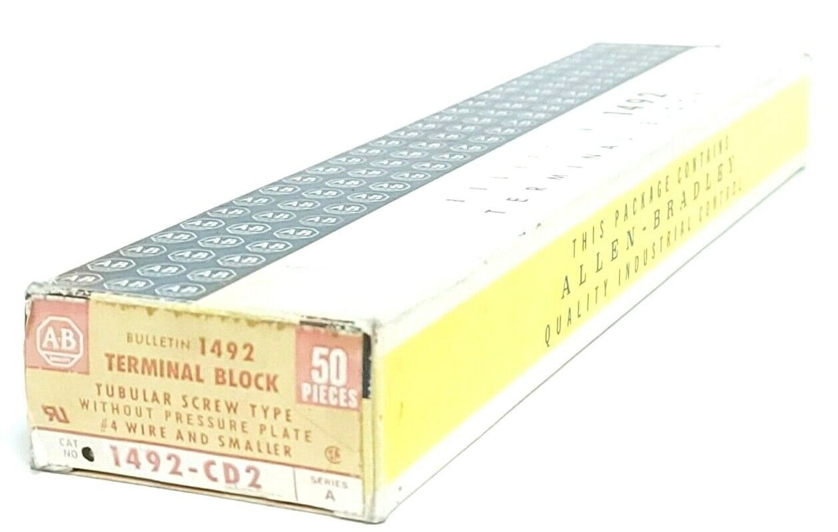 BOX OF 50 NEW ALLEN BRADLEY 1492-CD2 TERMINAL BLOCKS SER. A — PremiumPLC
