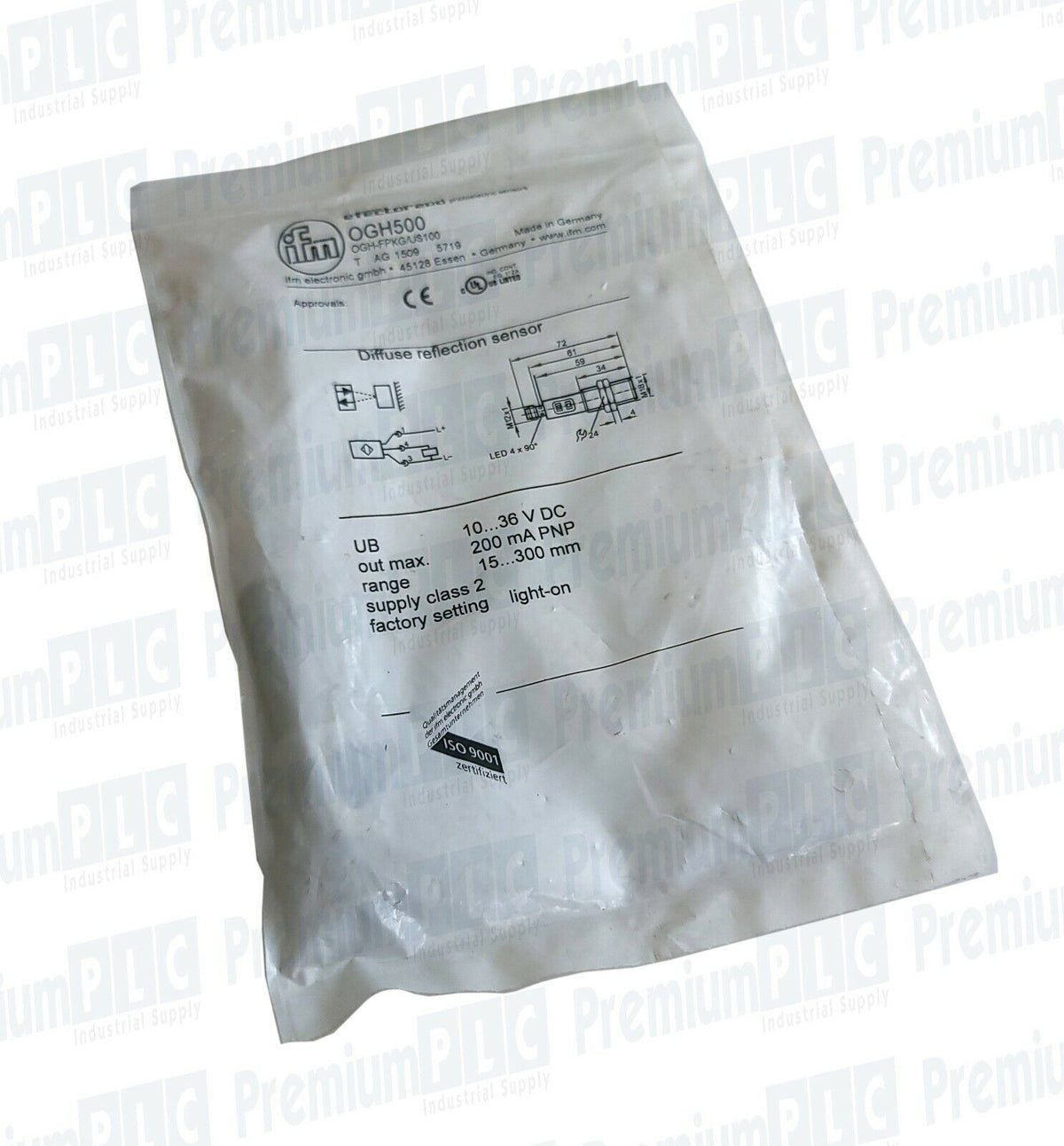NEW IFM EFECTOR OGH500 PHOTOELECTRIC DIFFUSE REFLECTION SENSOR OGH-FPK ...