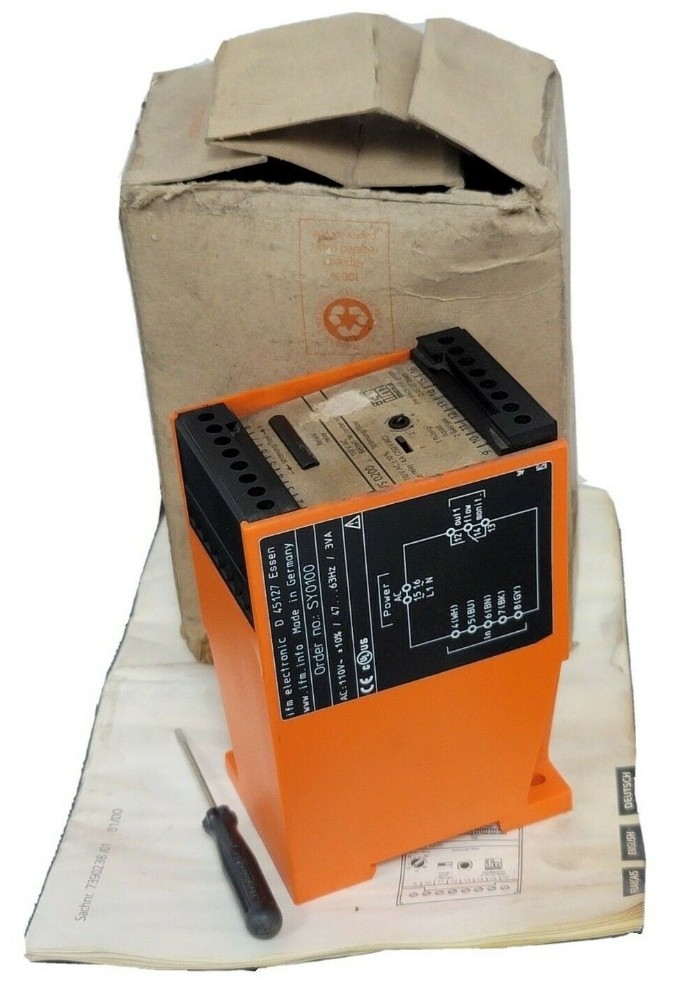 NEW IFM EFECTOR VS0200/110VAC-SY0100 FLOW SWITCH CONTROLLER SY0100 ...