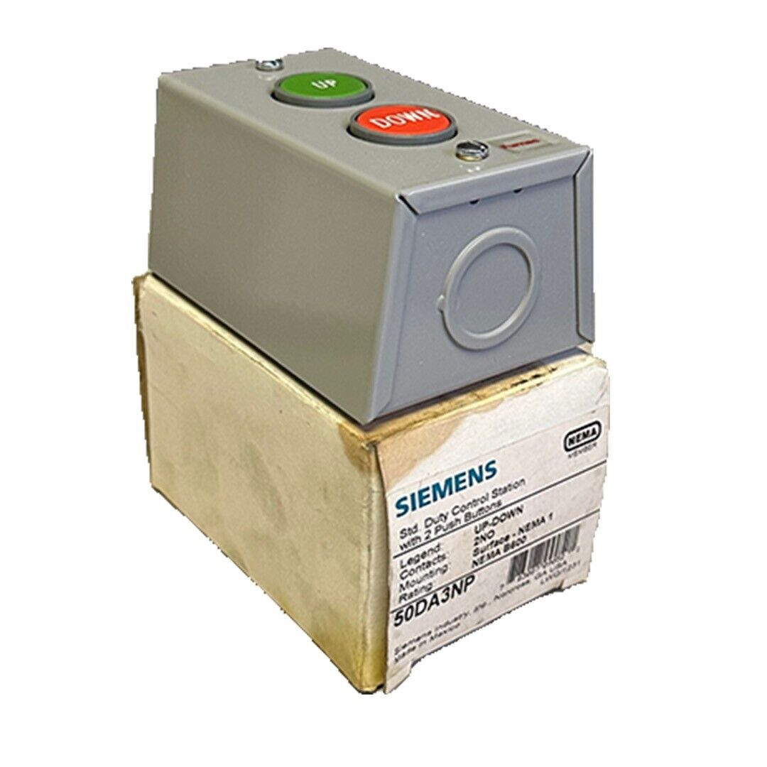 NEW SIEMENS 50DA3NP STANDARD DUTY CONTROL STATION W/ 2 PUSH BUTTONS UP ...