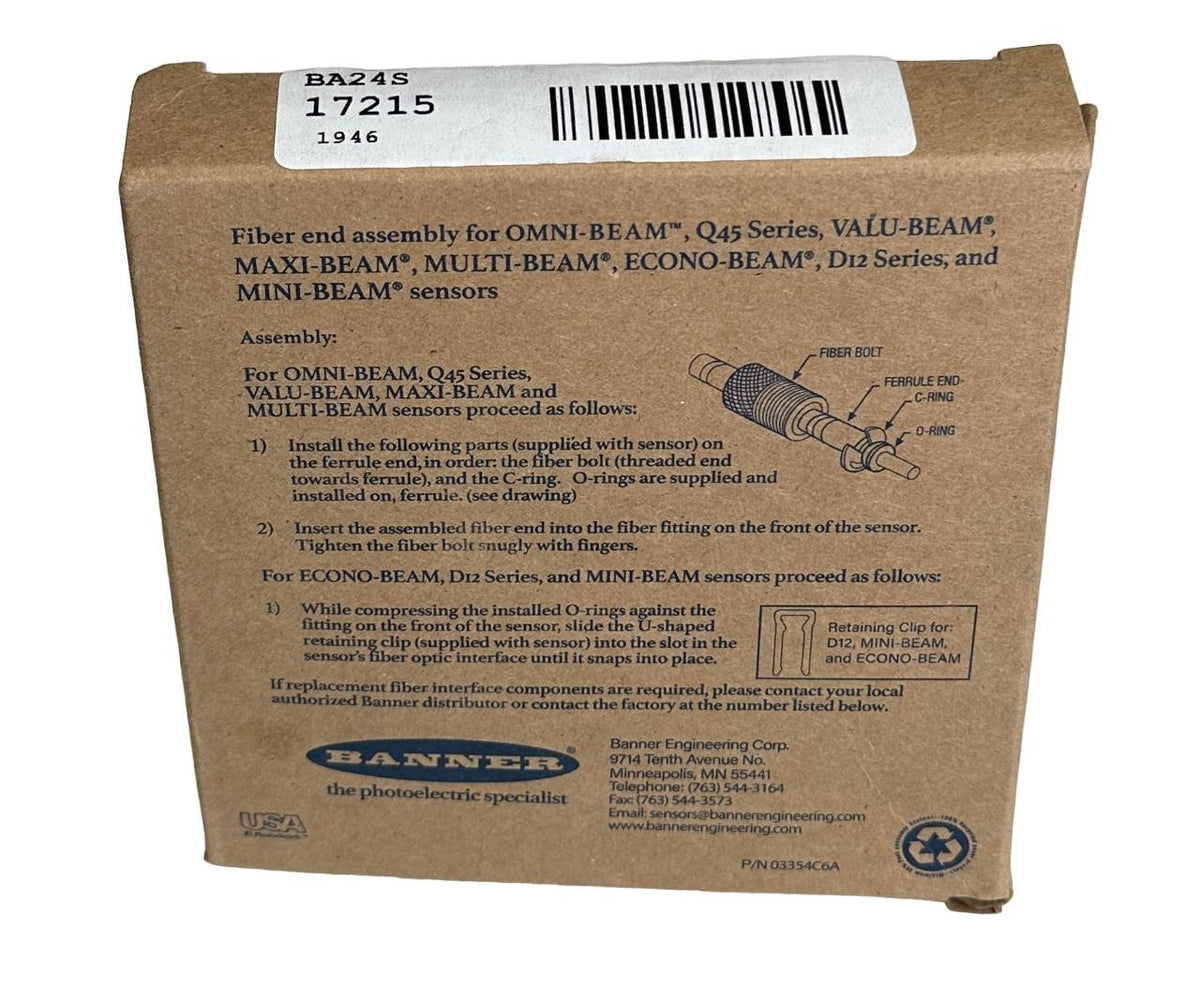 NEW BANNER BA24S / 17215 FIBER OPTIC SENSOR 4FT/1.2M STAINLESS — PremiumPLC