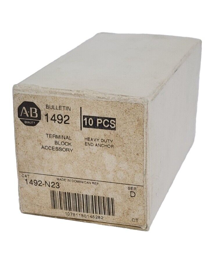 BOX OF 10 NEW ALLEN BRADLEY 1492-N23 TERMINAL BLOCKS SER. D — PremiumPLC
