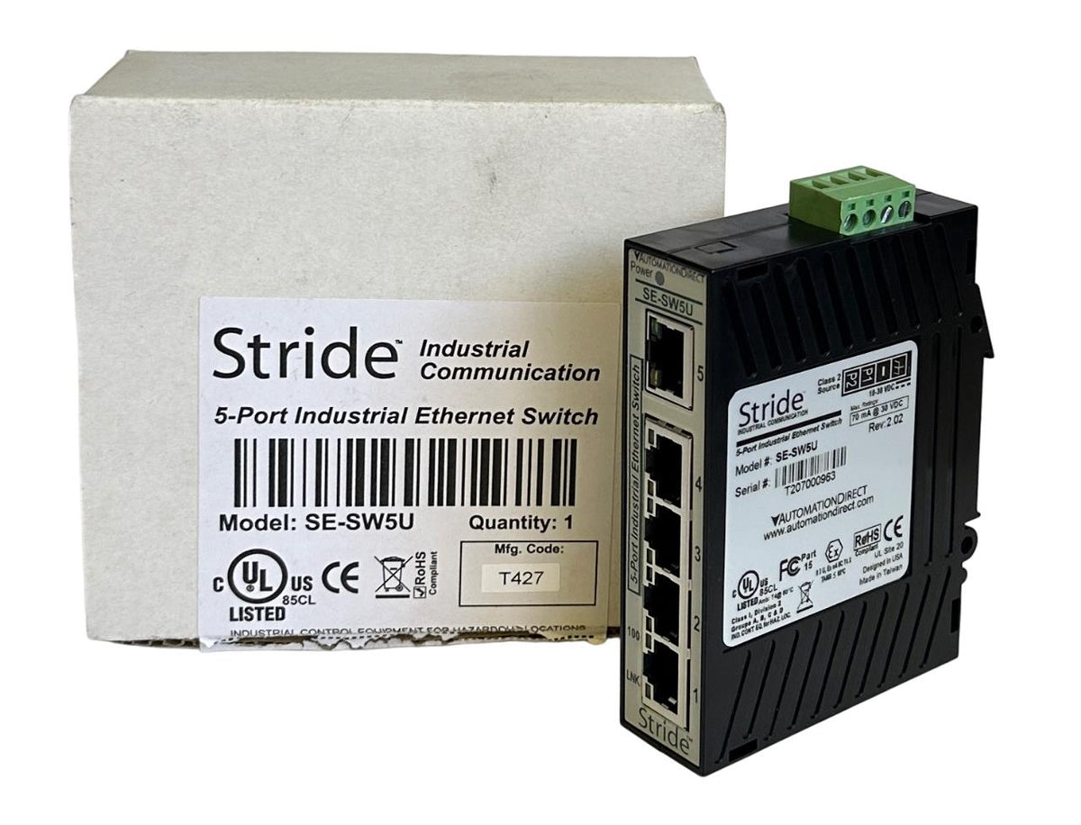 NEW AUTOMATION DIRECT STRIDE SE-SW5U / SESW5U 5-PORT INDUSTRIAL ETHERN ...