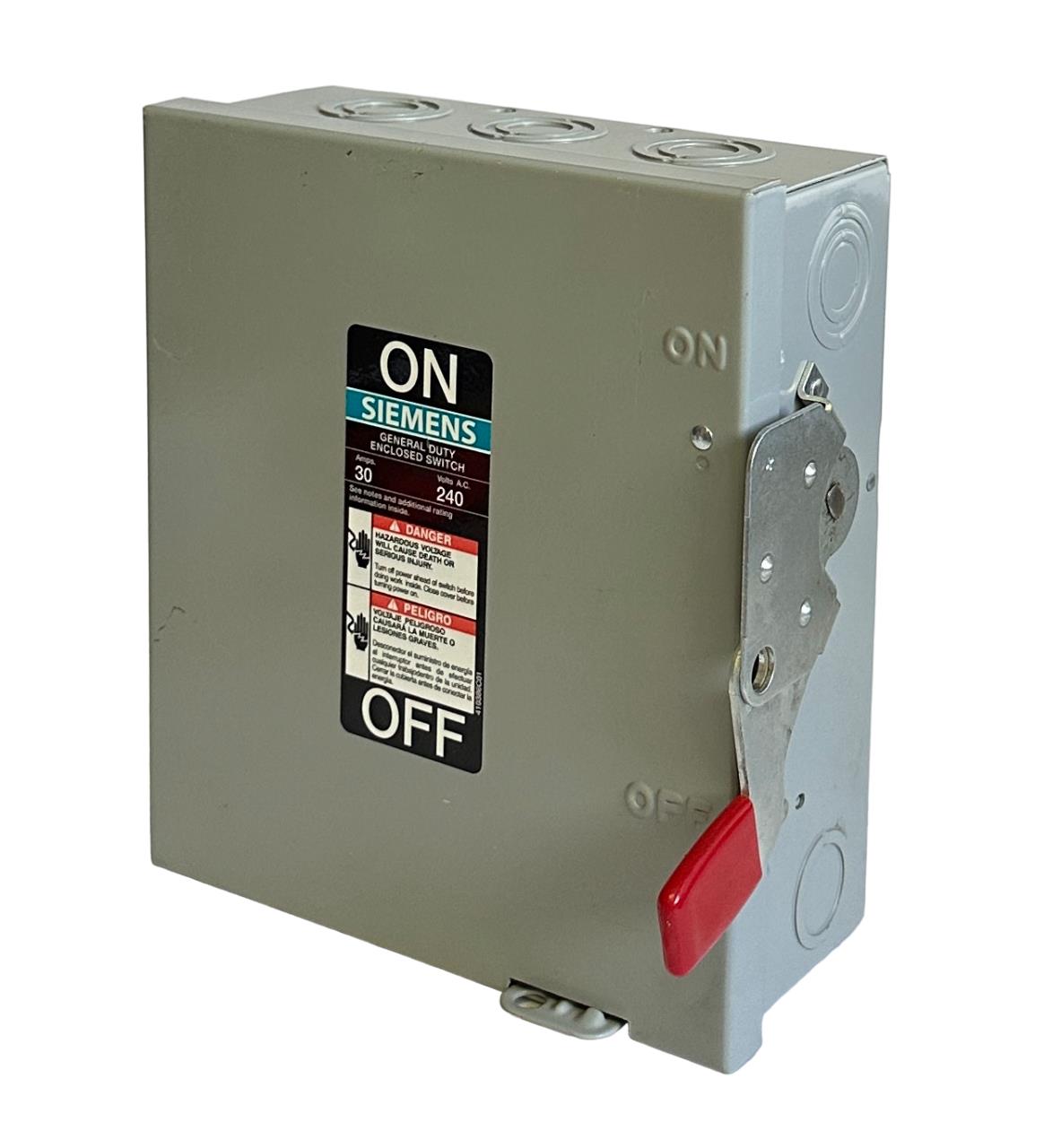 NEW SIEMENS GNF321 ENCLOSED GENERAL DUTY SAFETY SWITCH 30A 3P 240VAC ...