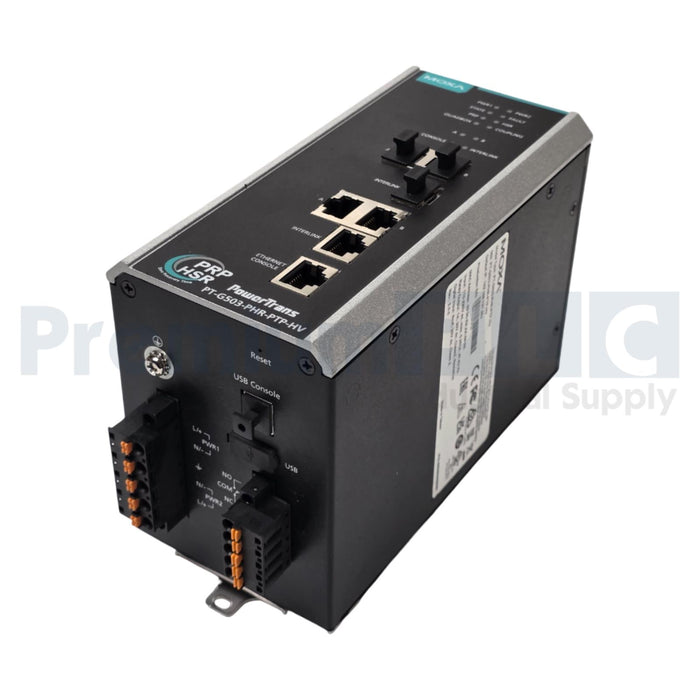 MOXA PT-G503-PHR-PTP-HV 3-PORT PT-G503 GIGABIT MANAGED REDUNDANCY BOX ...