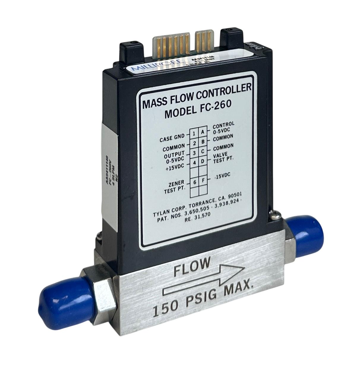 MILLIPORE FC-260V / FC260V Tylan 260 SERIES MASS FLOW CONTROLLER 4SLPM ...