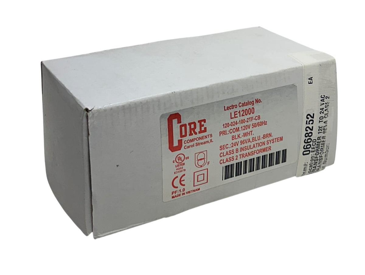 CORE COMPONENTS 120-024-100-2TF-CB / LE12000 TRANSFORMER CLASS 2 120V ...