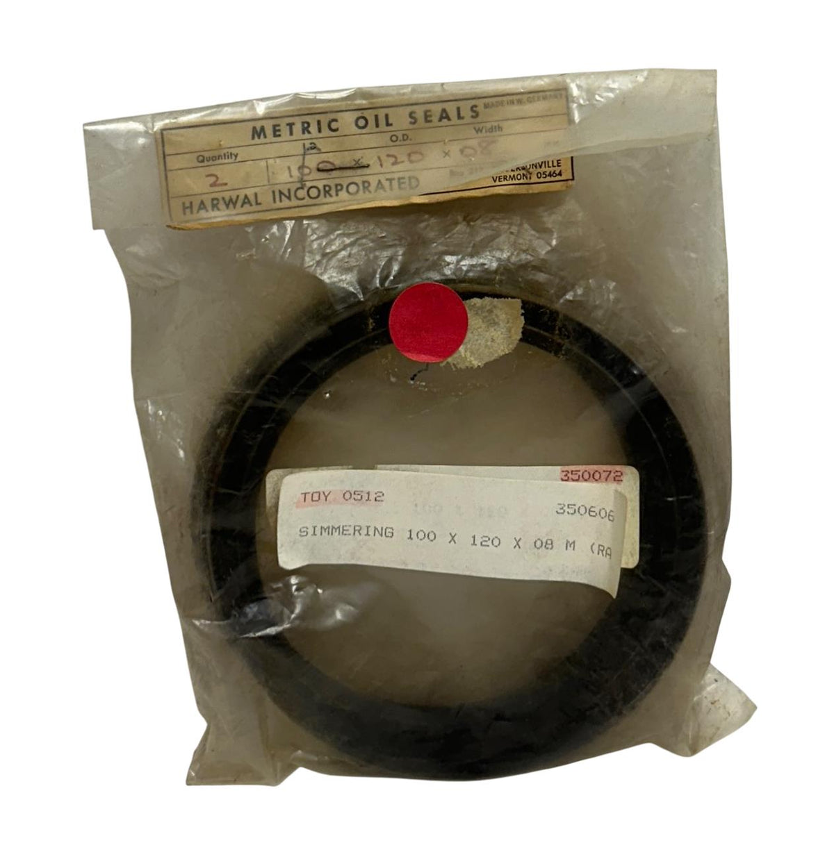 2 HARWAL INCORPORATED 100X120X08 METRIC OIL SEALS SIMMERING OEM NSMP ...