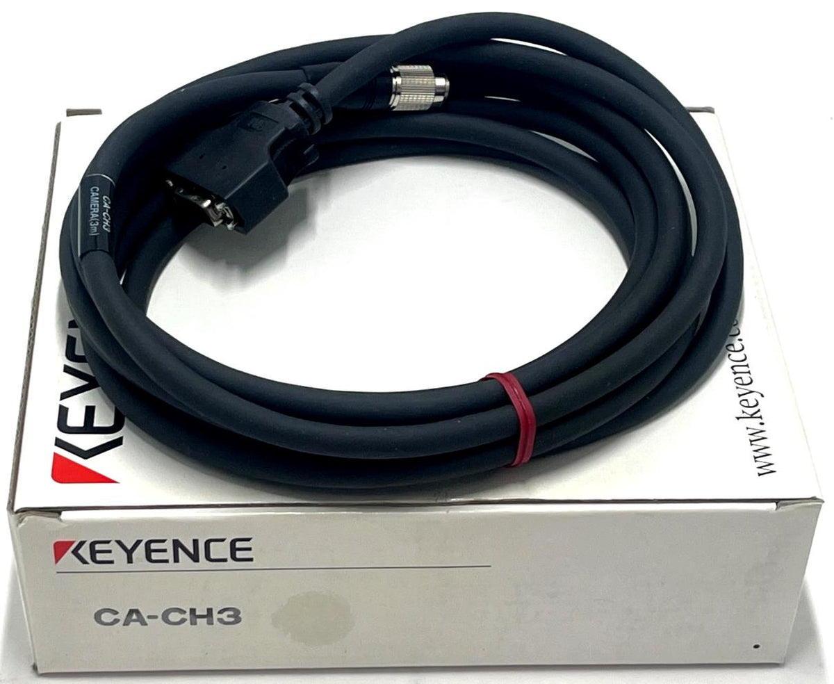 KEYENCE CA-CH3 / CACH3 CONNECTOR CAMERA CABLE L-SHAPED 3M HIGH-SPEED N ...