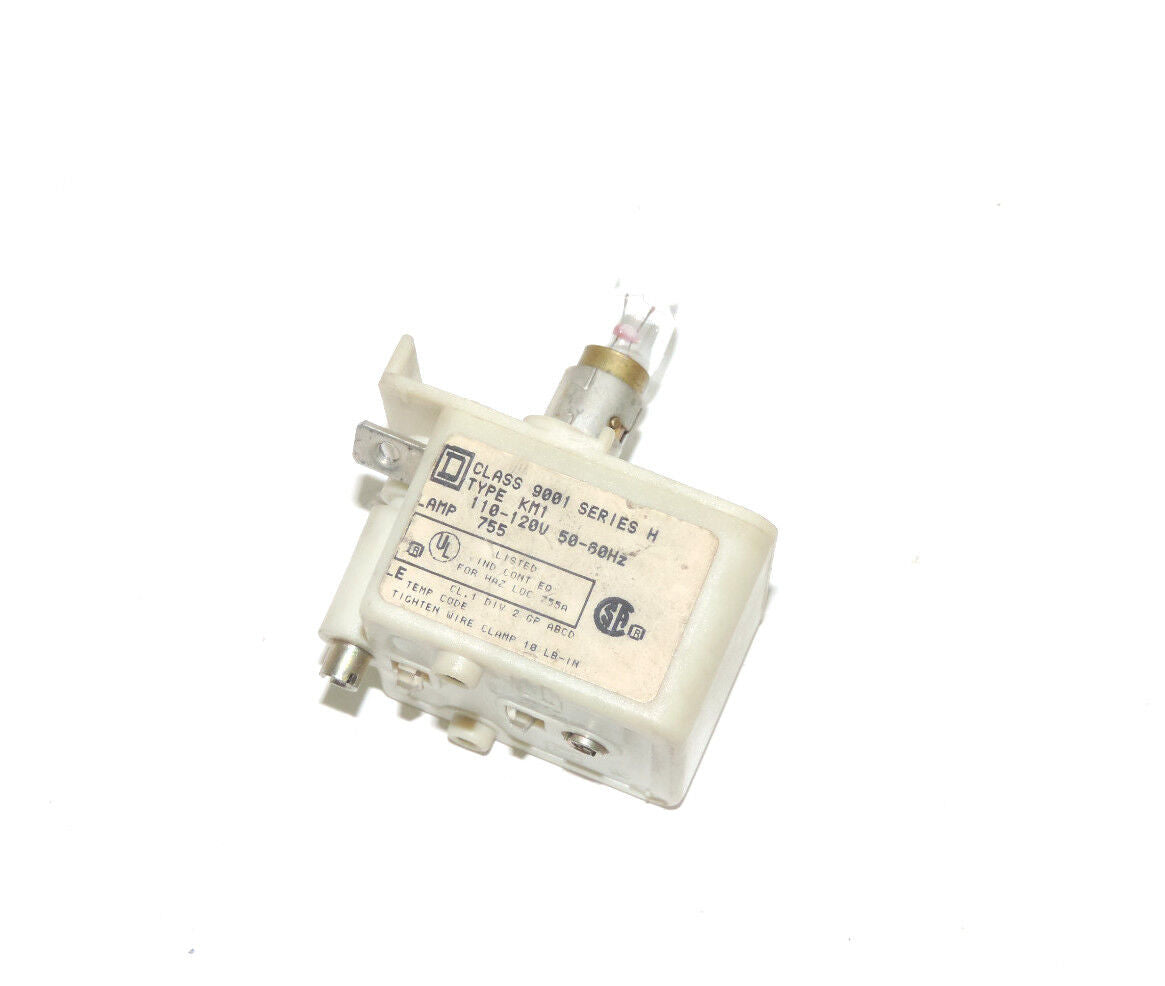 SQUARE D 9001-KM-1 PILOT LIGHT MODULE SERIES G, 110-120V, LAMP GE 755 ...
