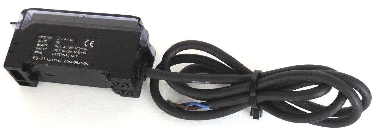 KEYENCE FS-V1 PHOTOELECTRIC FIBER AMPLIFIER FSV1, 12-24V DC — PremiumPLC