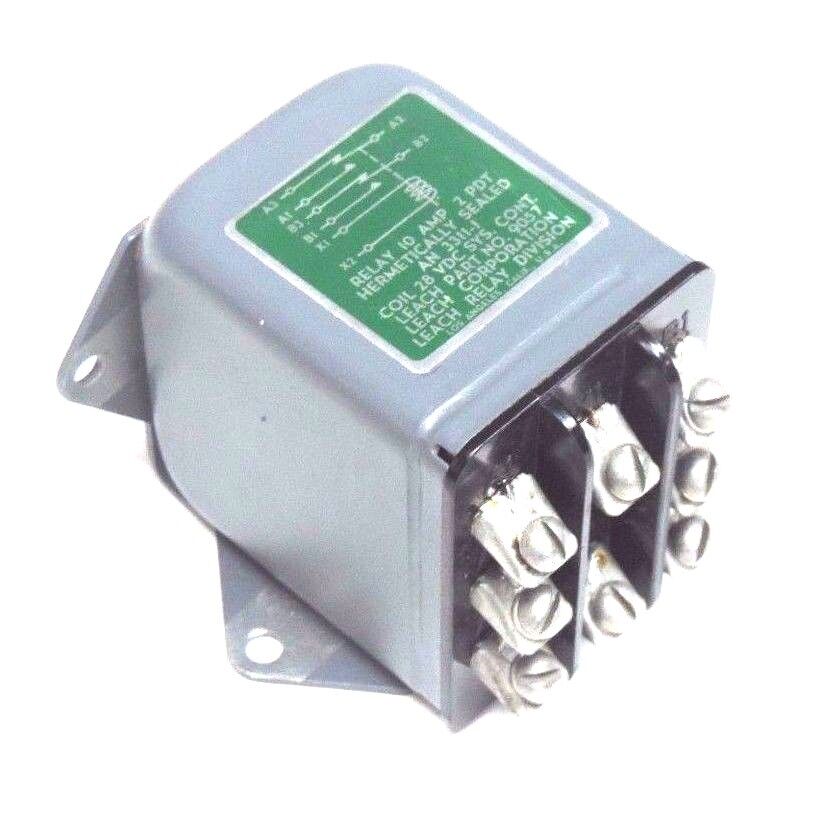 NEW LEACH CORP. AN-3311-1 RELAY 28VDC, 10AMP, 2PDT, HERMETICALLY SEALE ...