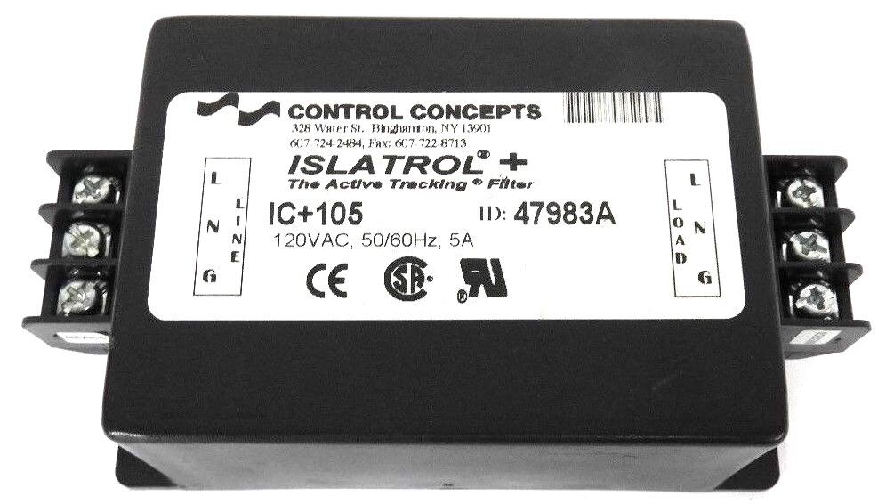 CONTROL CONCEPTS IC+105 ISLATROL FILTER ID: 47983A, 120VAC, 50/60HZ, 5 ...