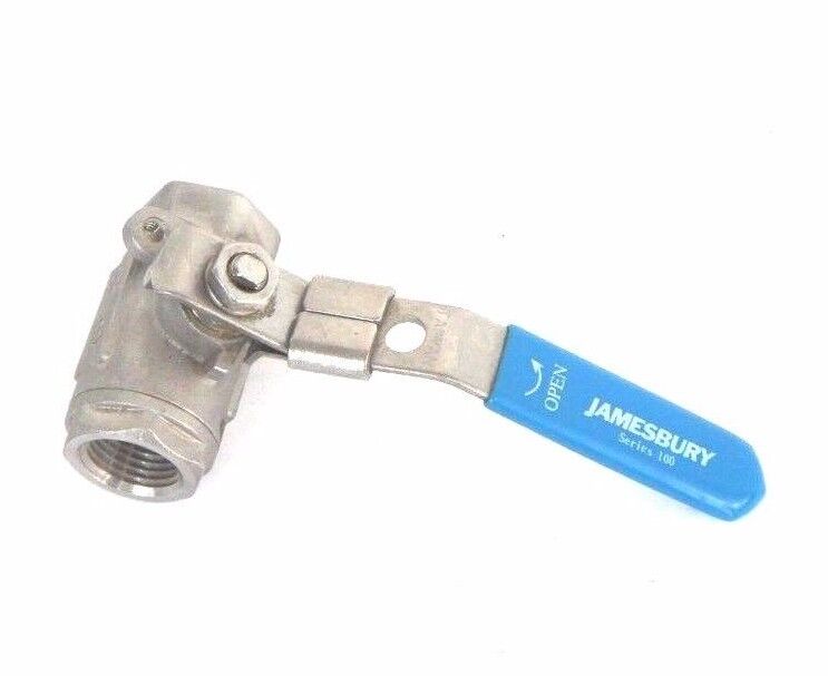 NEW JAMESBURY SERIES 100 BALL VALVE 1/2" NPT 2000 WOG CF8M — PremiumPLC