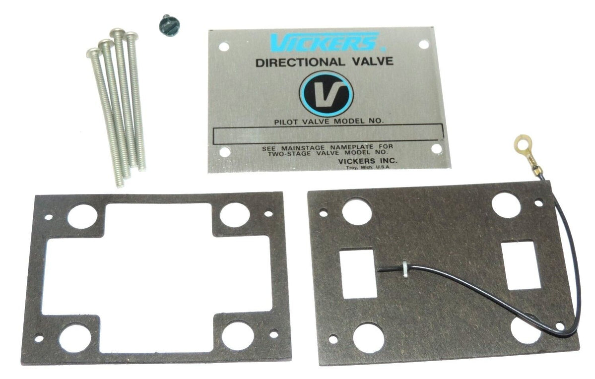 NEW VICKERS NAMEPLATE KIT FOR TWO STAGE DIRECTIONAL VALVE — PremiumPLC