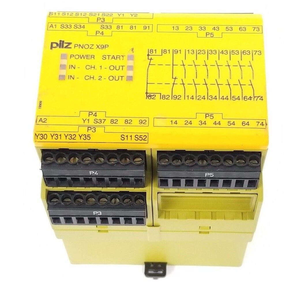 PILZ PNOZ-X9P-24VDC-7N/O-2N/C-2SO SAFETY RELAY PNOZ-X9P, 24VDC, 5.5W ...