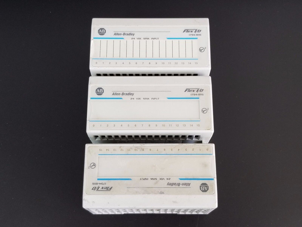 LOT OF 3 ALLEN BRADLEY 1794-IB16 FLEX I/O MODULES SER. A REV. A01, 179 ...