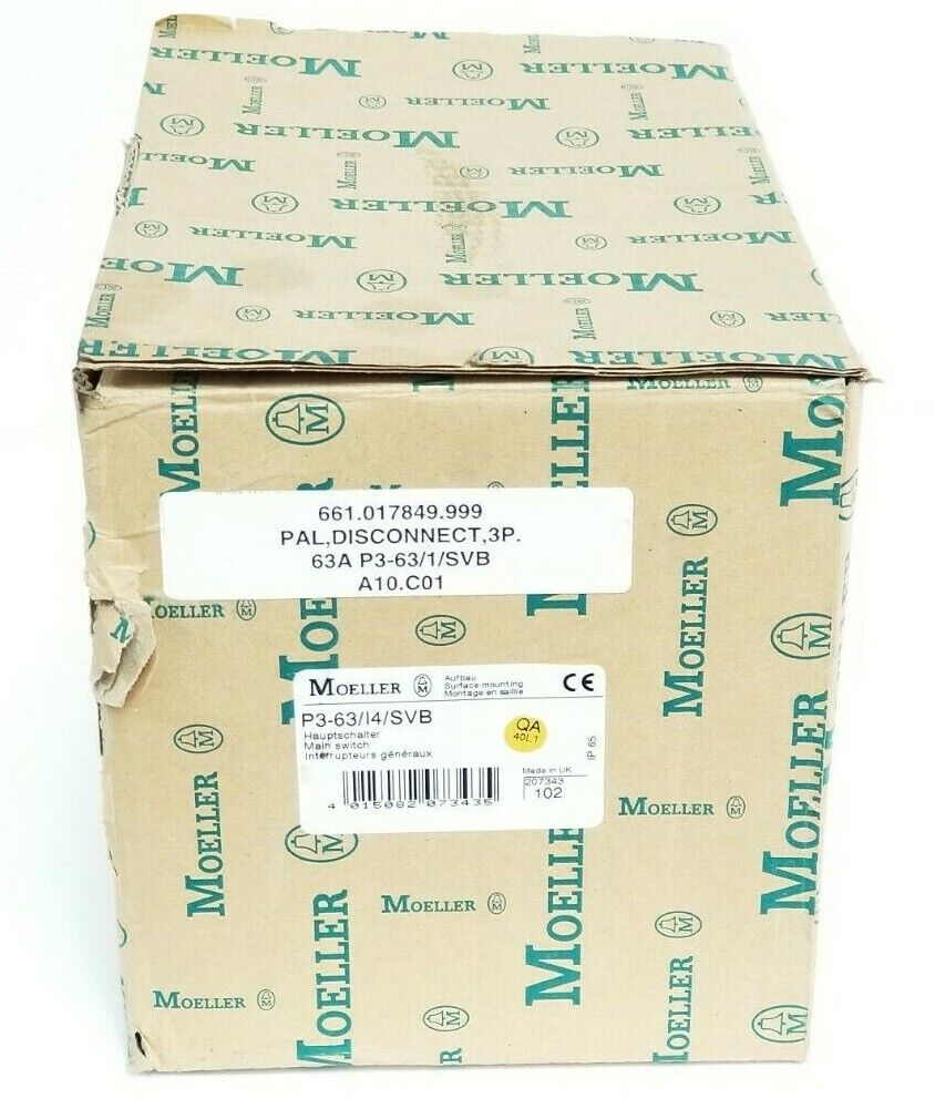 NIB MOELLER P3-63/I4/SVB MAIN SWITCH (MISSING TURN SWITCH) — PremiumPLC